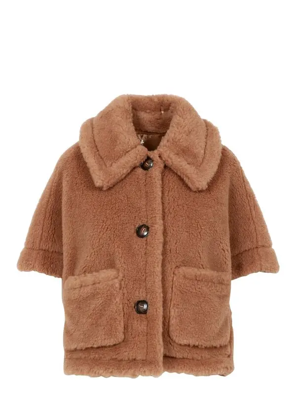 Max Mara Teddy Fabric Short Cape - Camel