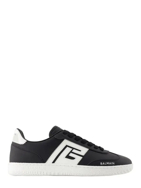 Balmain Swan Leather Sneakers - Black