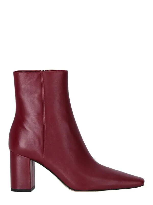 Michael Kors Elisa Leather Heeled Ankle Boots - Red