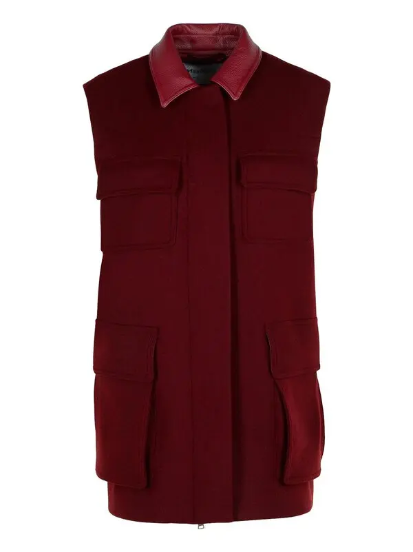 Max Mara Aeroso Long Vest - Bordeaux