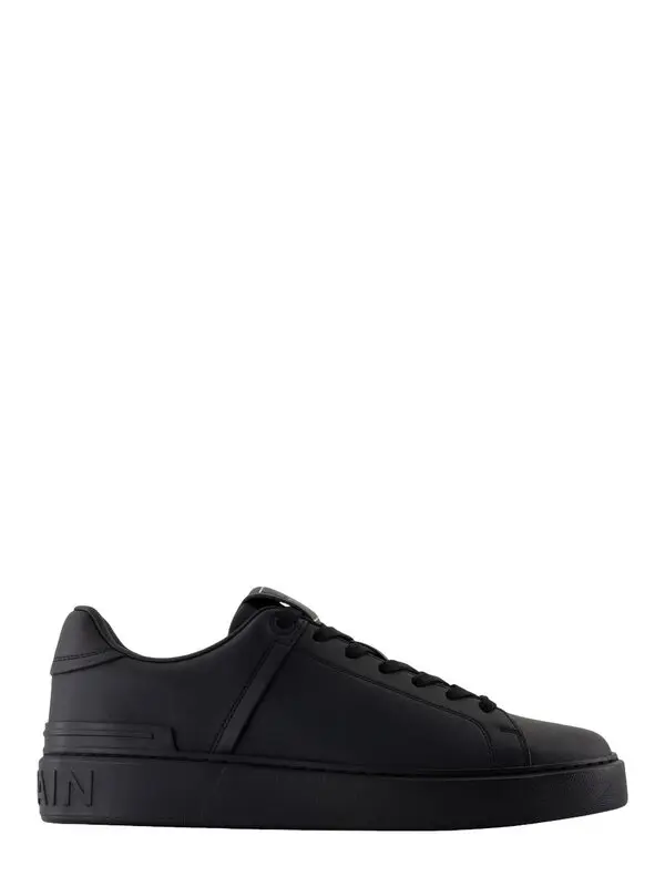 Balmain B-court Leather Sneakers - Black