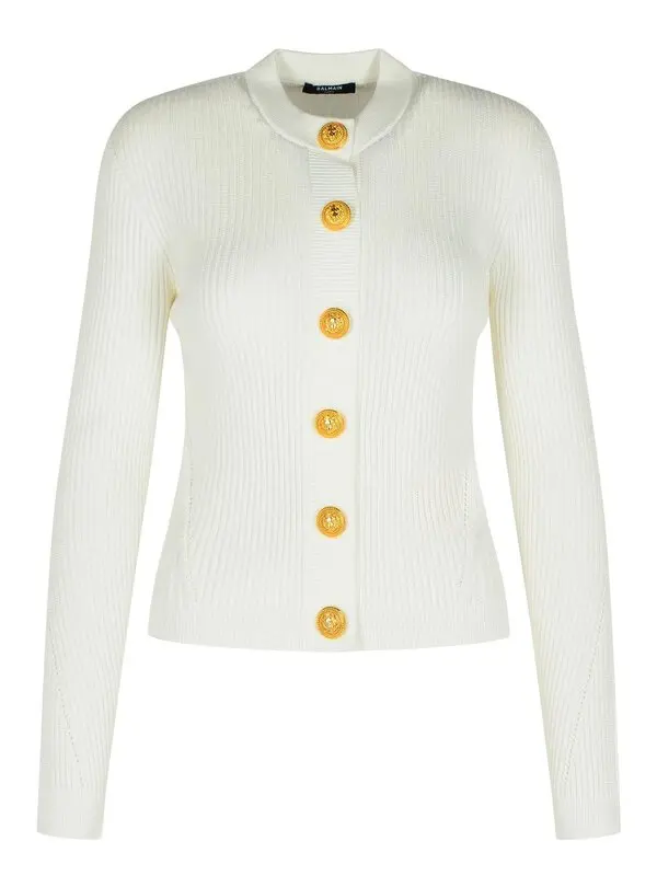 Balmain Viscose Blend Sweater - White