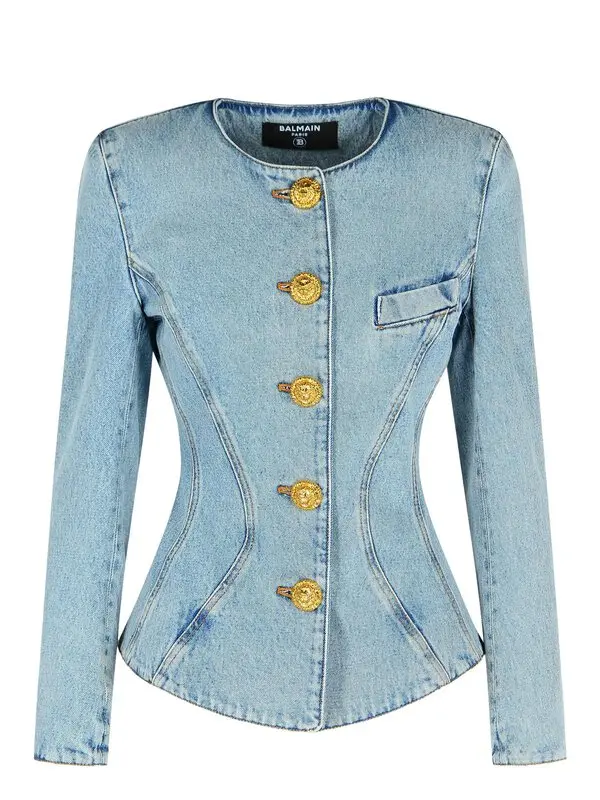 Balmain Cotton Jacket - Light Blue