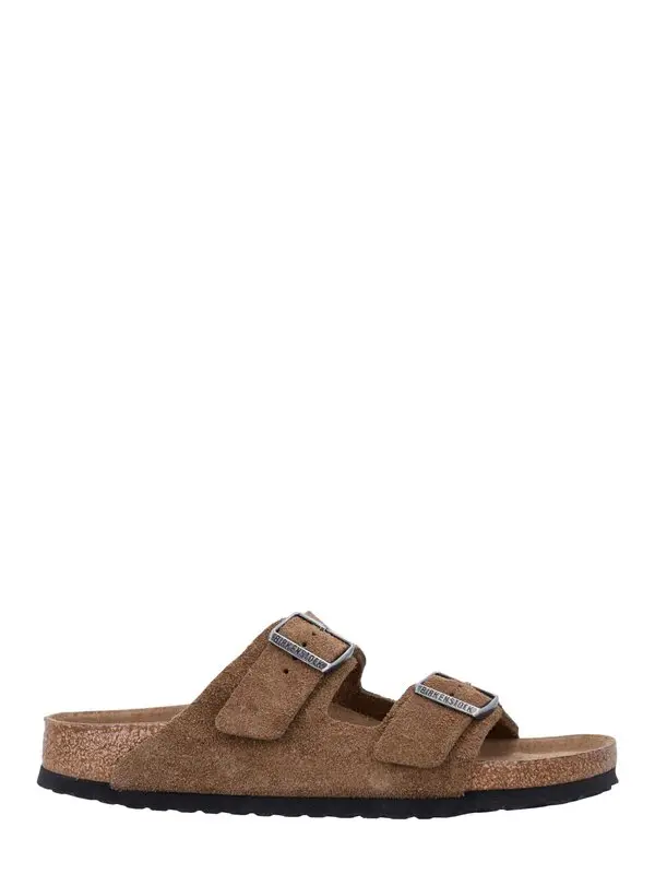 BIRKENSTOCK Arizona Suede Leather Sandals - Dark Tea
