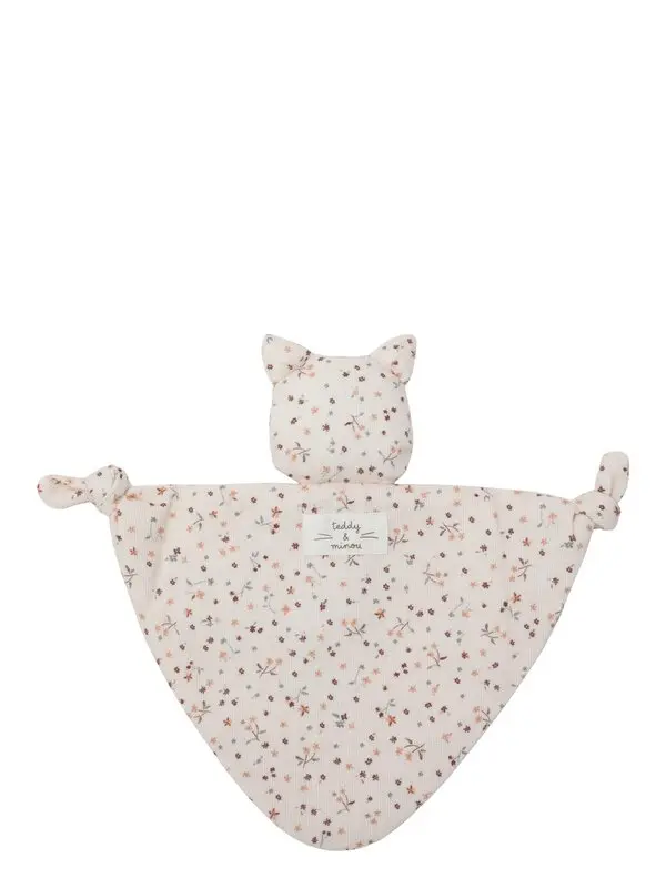 TEDDY & MINOU Floral Doudou With Kitten - White
