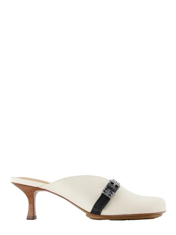GANNI Sue Heeled Leather Sandals - White
