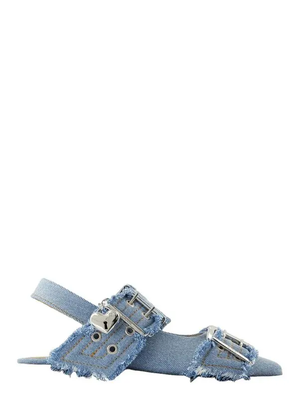 GANNI Charms Denim Ballerinas - Blue