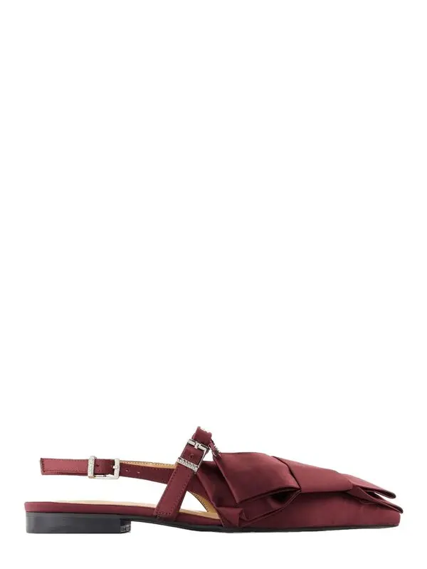 GANNI Big Bow Ballerinas - Burgundy