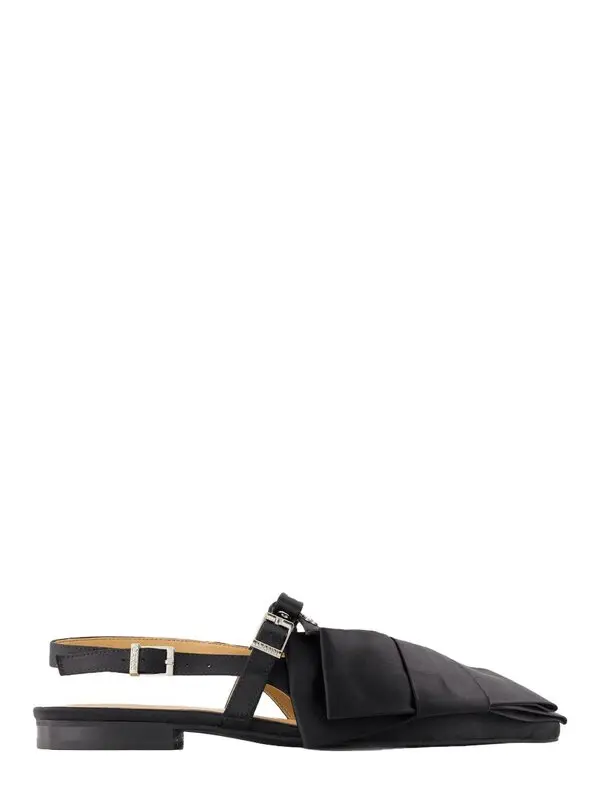 GANNI Big Bow Ballerinas - Black