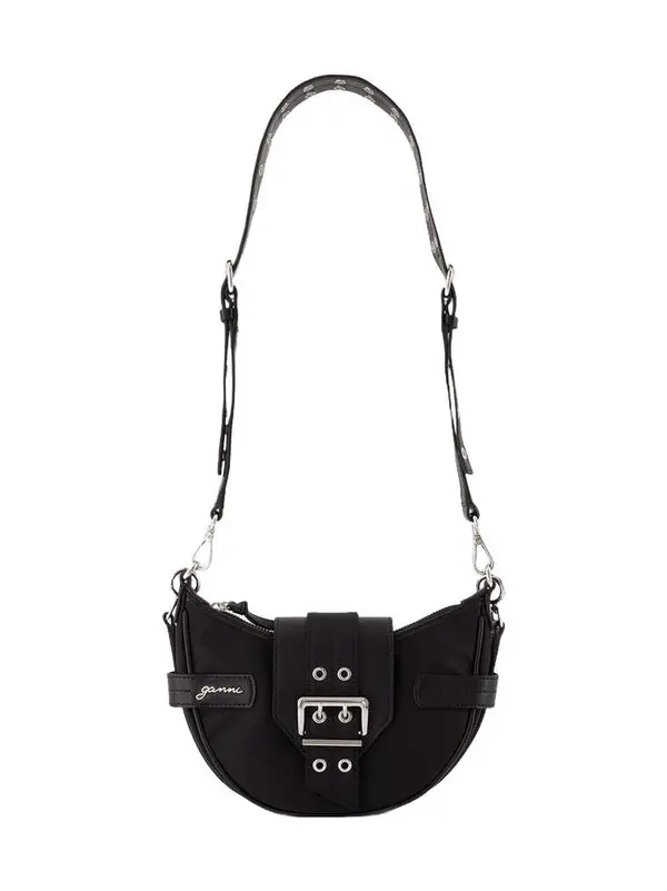GANNI Crossbody Nylon Bag - Black