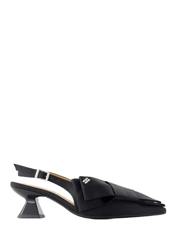 GANNI Big Bow Kitten Pumps - Black