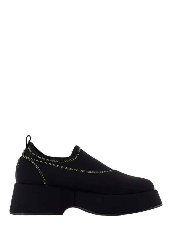 GANNI Retro Flatform Loafers - Black