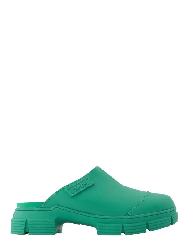 GANNI Recycled Rubber Retro Mules - Green