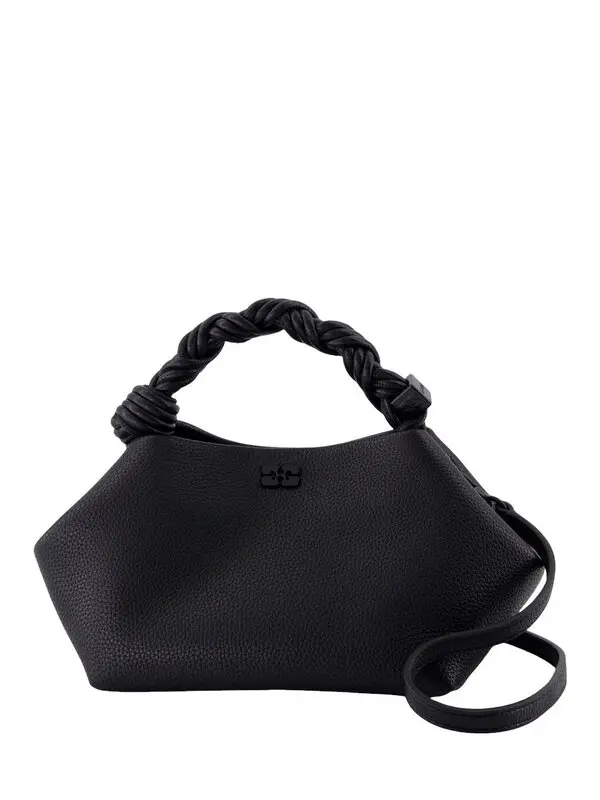 GANNI Grained Synthetic Handbag - Black
