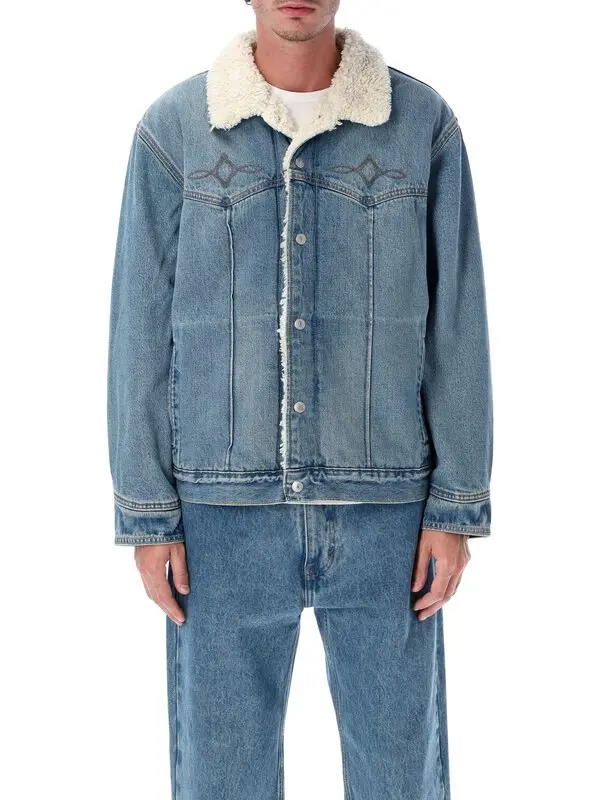 LEVI'S S Western Sherpa Trucker Jacket - Med Blue