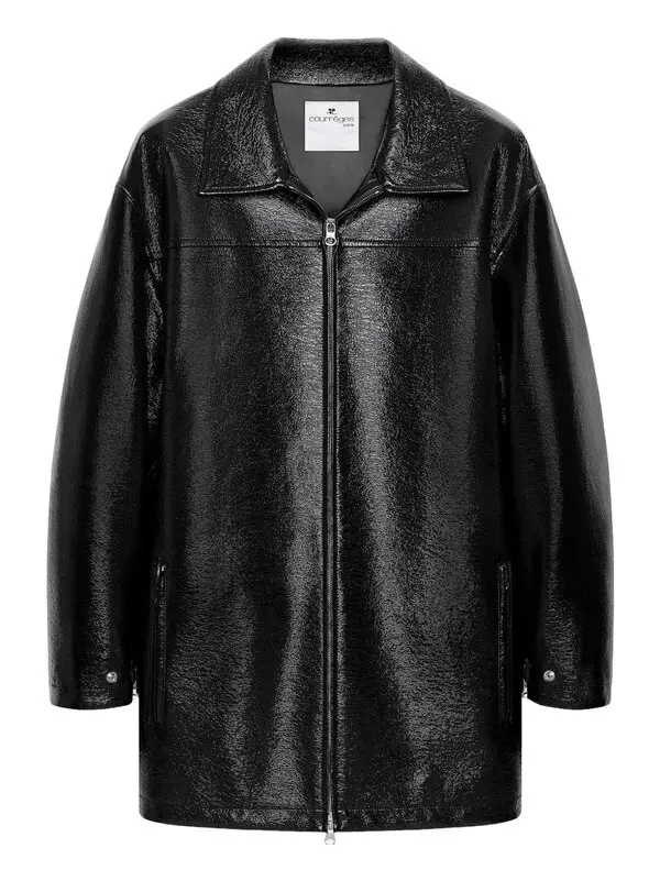 COURREGES Zip-up Coat - Black