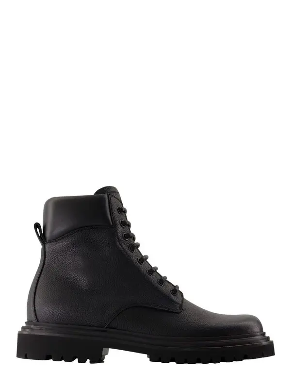 Dolce & Gabbana Leather Ankle Boots - Black