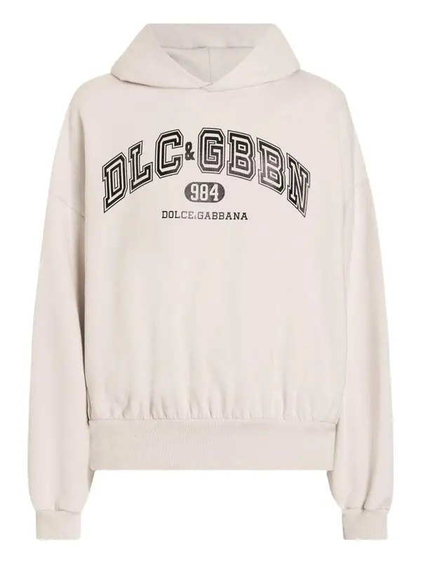 Dolce & Gabbana Printed Hoodie - Beige
