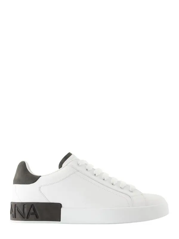 Dolce & Gabbana Portofino Leather Sneakers - White