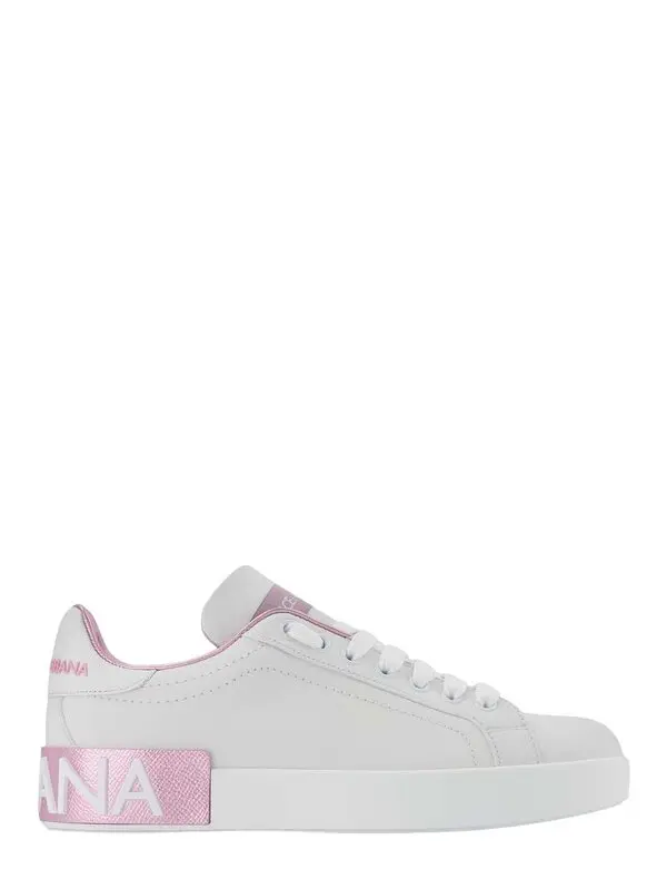 Dolce & Gabbana Portofino Leather Sneakers - White