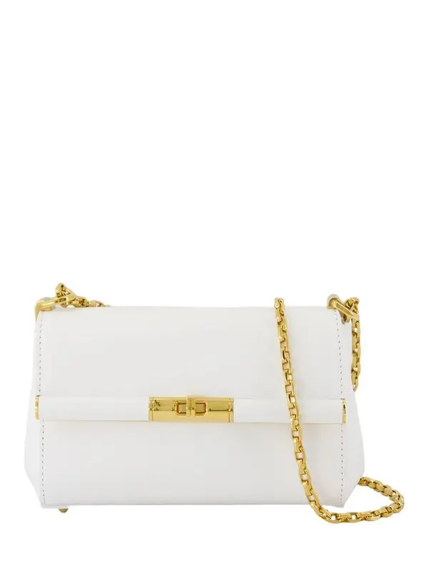Dolce & Gabbana Leather Crossbody With Chain Strap - White