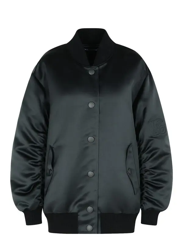 Dolce & Gabbana Polyester Bomber Jacket - Black
