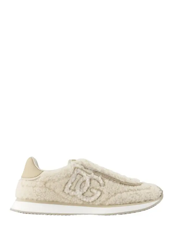 Dolce & Gabbana Leather Cushion Sneakers - Beige