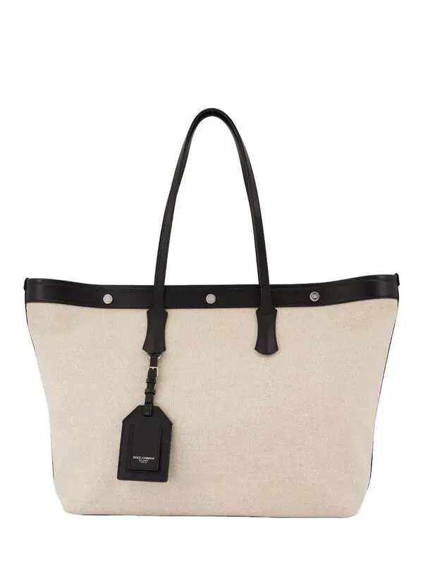 Dolce & Gabbana Canvas Shopper Tote - White