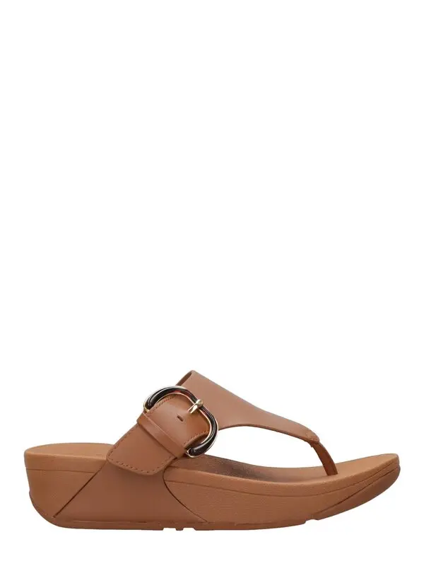Fitflop Leather Flip-flops With Buckle - Leather Brown