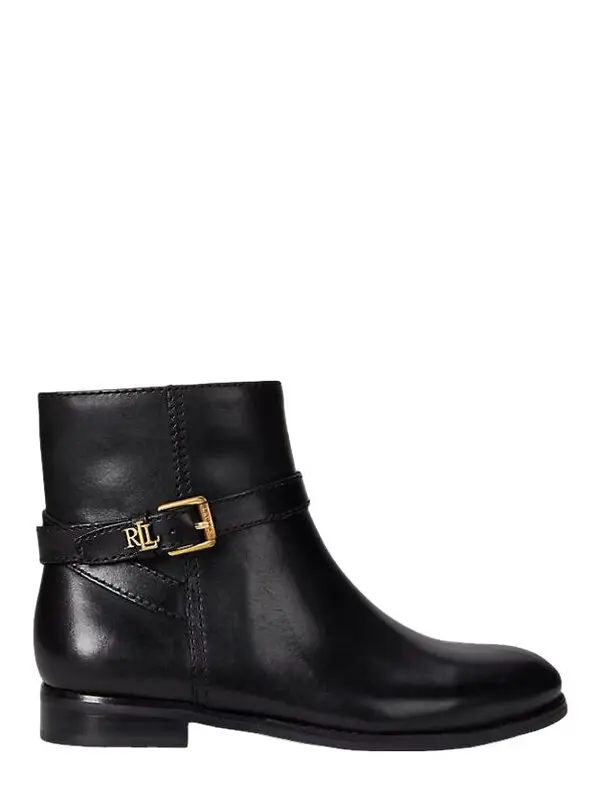 Ralph Lauren Striated Heel Ankle Boot - Black
