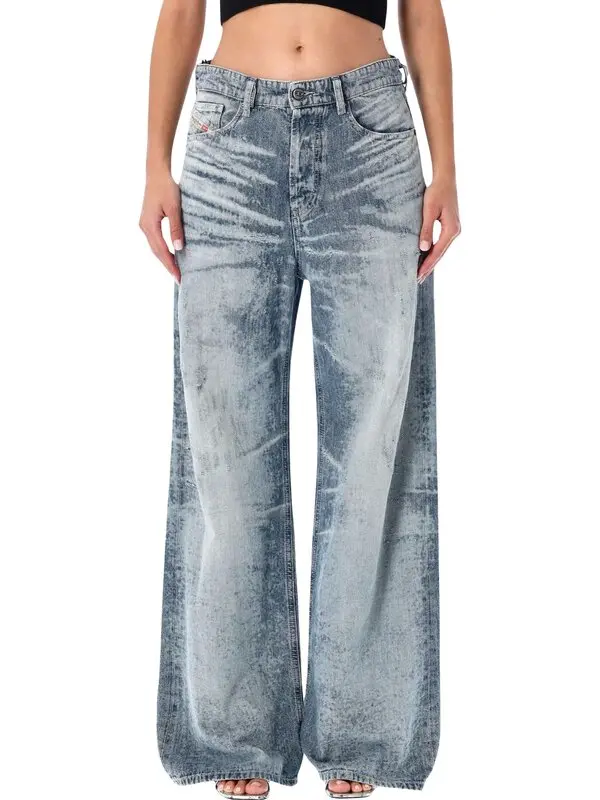 DIESEL 1966 D-sire High-waist Wide-leg Jeans - Blue
