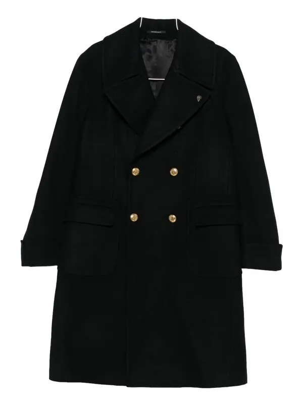 GABRIELE PASINI Tailored Double-breasted Overcoat - Black