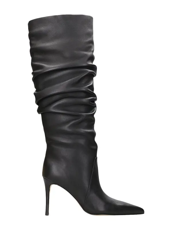Michael Kors Leather Stiletto Boots - Black