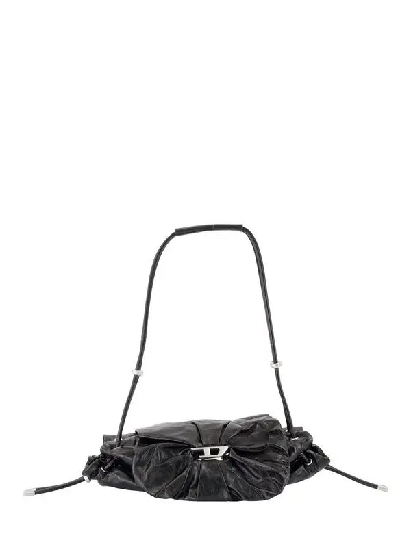 DIESEL® Small Leather Shoulder Bag - Black