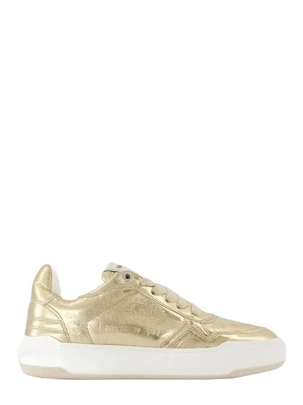 Zadig&Voltaire Wings Leather Sneakers - Gold