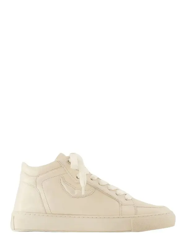 Zadig&Voltaire Mid Fly On Leather Sneakers - White