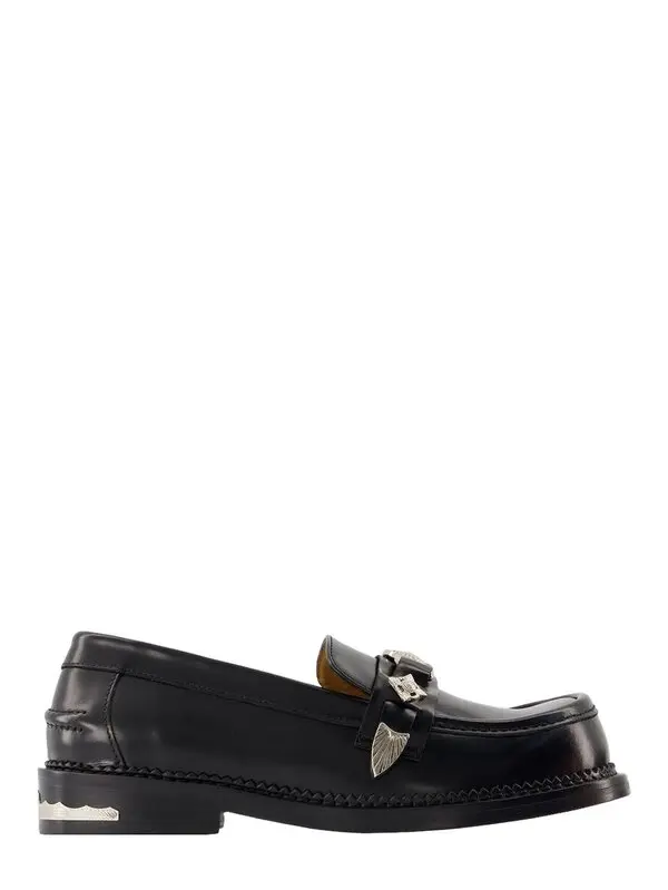 Toga Leather Loafers - Black