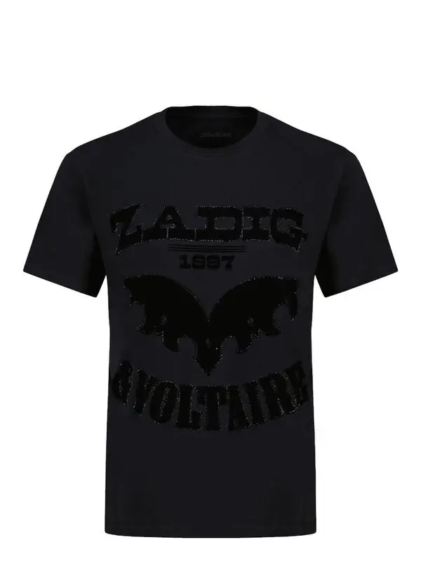 Zadig&Voltaire Edwin Hc Voltaire Flock Strass T-shirt - Black
