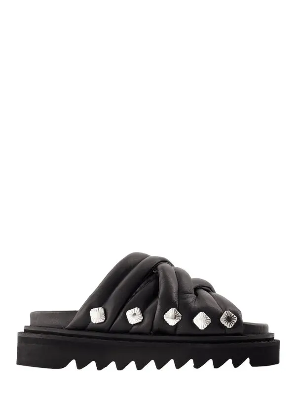Toga Leather Sandals - Black