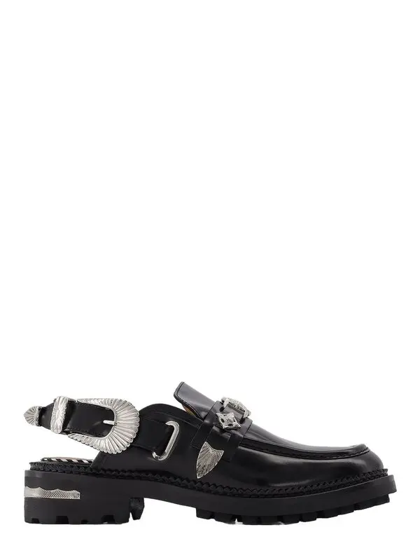 Toga Leather Loafers - Black