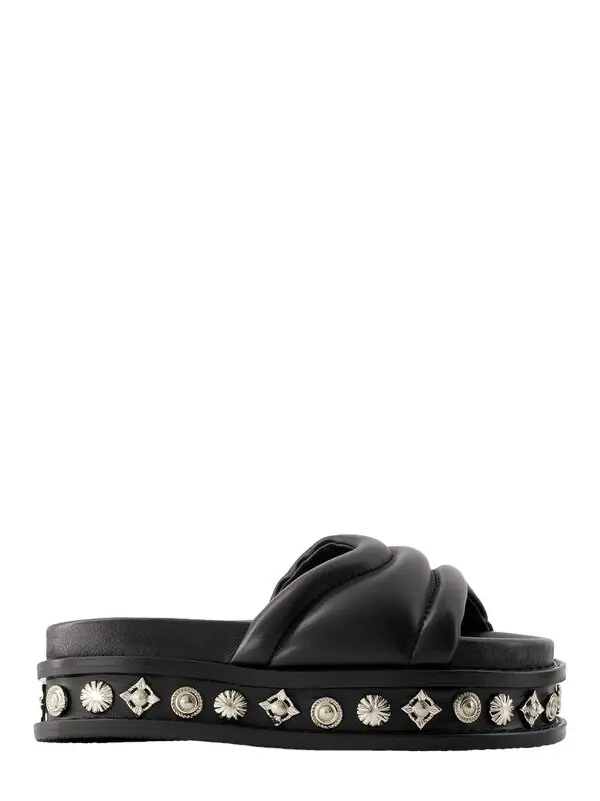 Toga Leather Sandals - Black