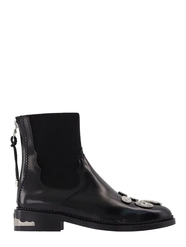 Toga Aj990 Leather Ankle Boots - Black
