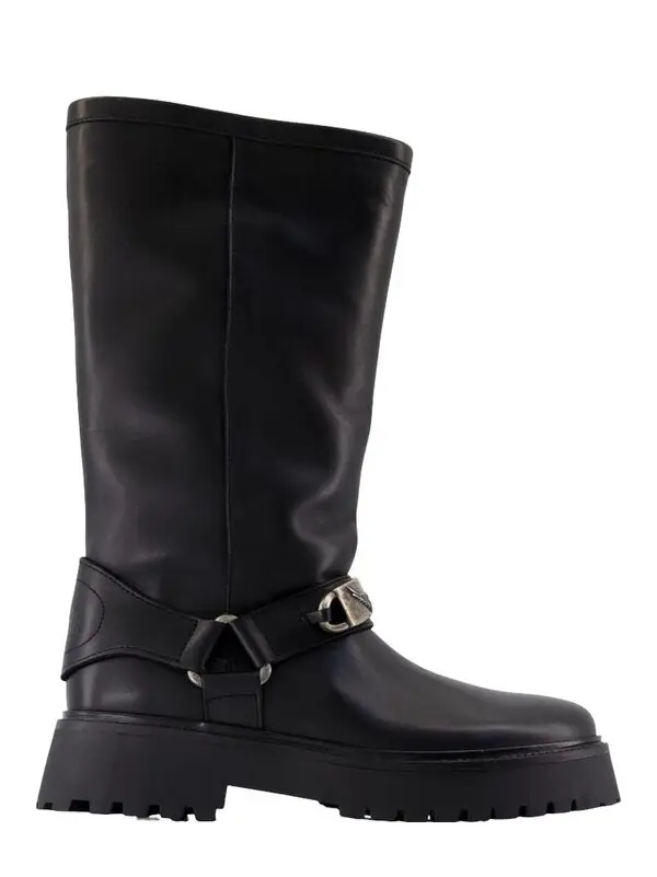 Zadig&Voltaire Angie Smooth Leather Boots - Black