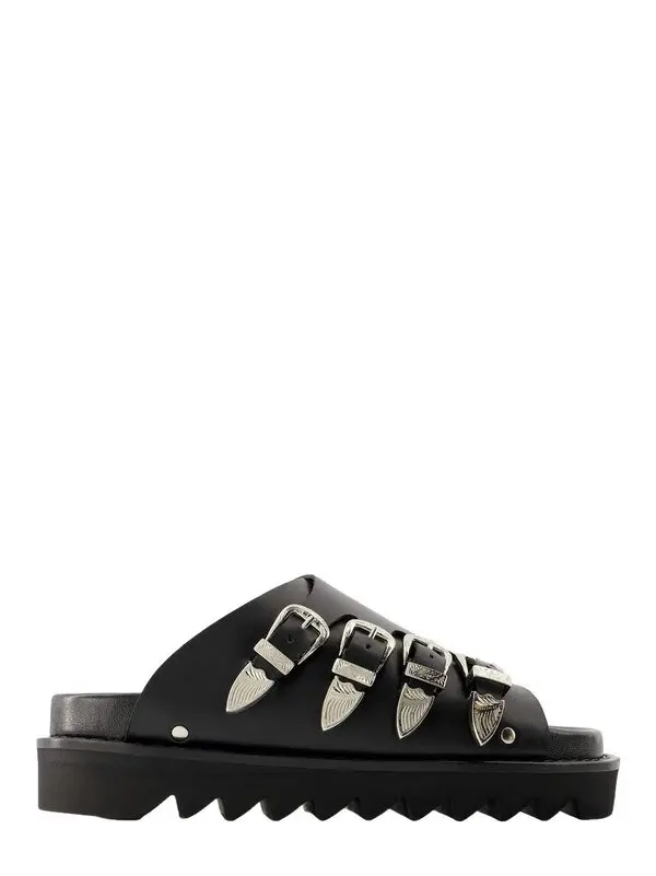 Toga Leather Sandals - Black