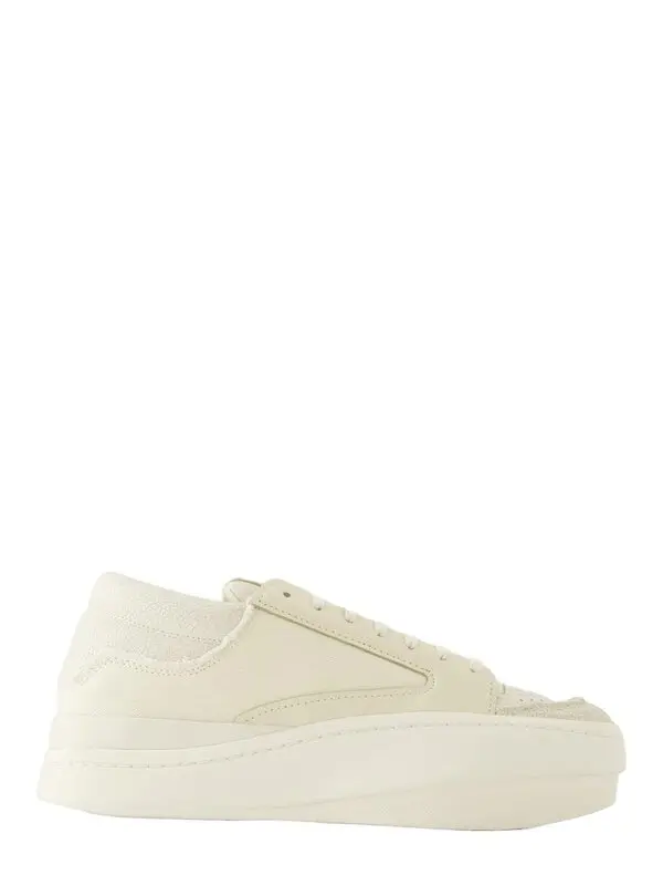 Y3 Lux Bball Low Leather Sneakers - Beige