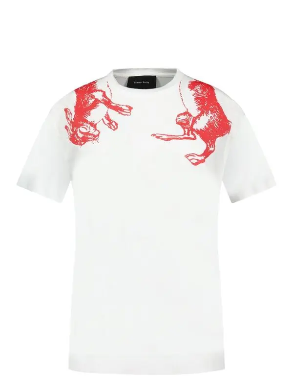 Simone Rocha Hare Illustration T-shirt - White