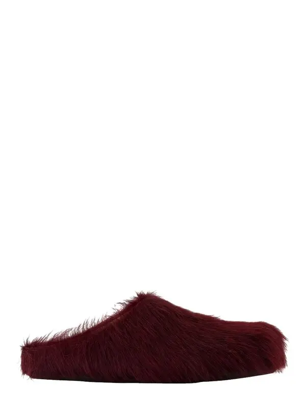 Marni Fussbett Leather Mules - Burgundy