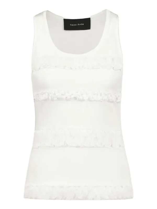 Simone Rocha Fitted Ruffle T-shirt - White
