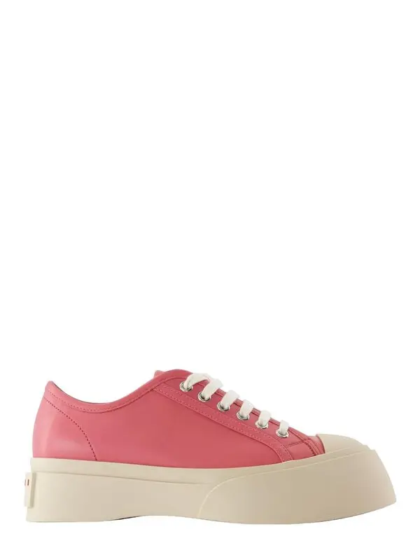 Marni Leather Laced Up Sneakers - Pink