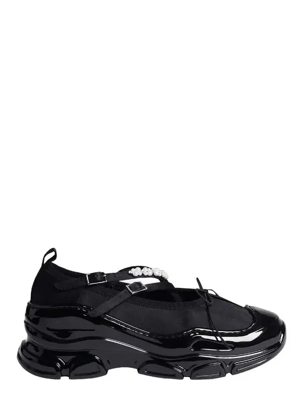 Simone Rocha Criss Cross Tracker Sneakers - Black